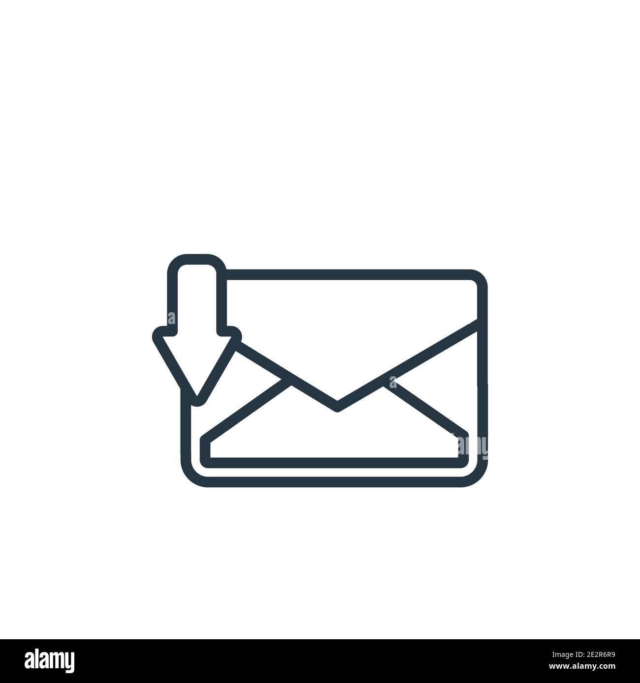 Receiving email outline vector icon. Thin line black receiving email ...