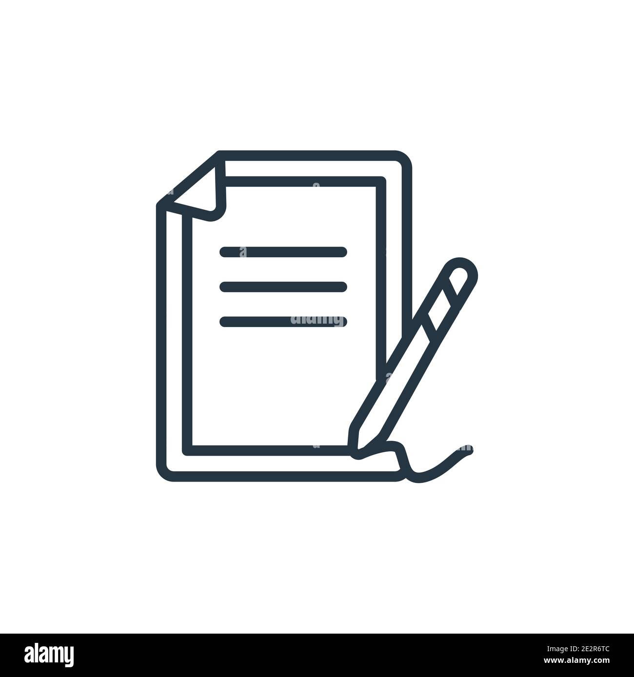 Writing letter outline vector icon. Thin line black writing letter icon ...