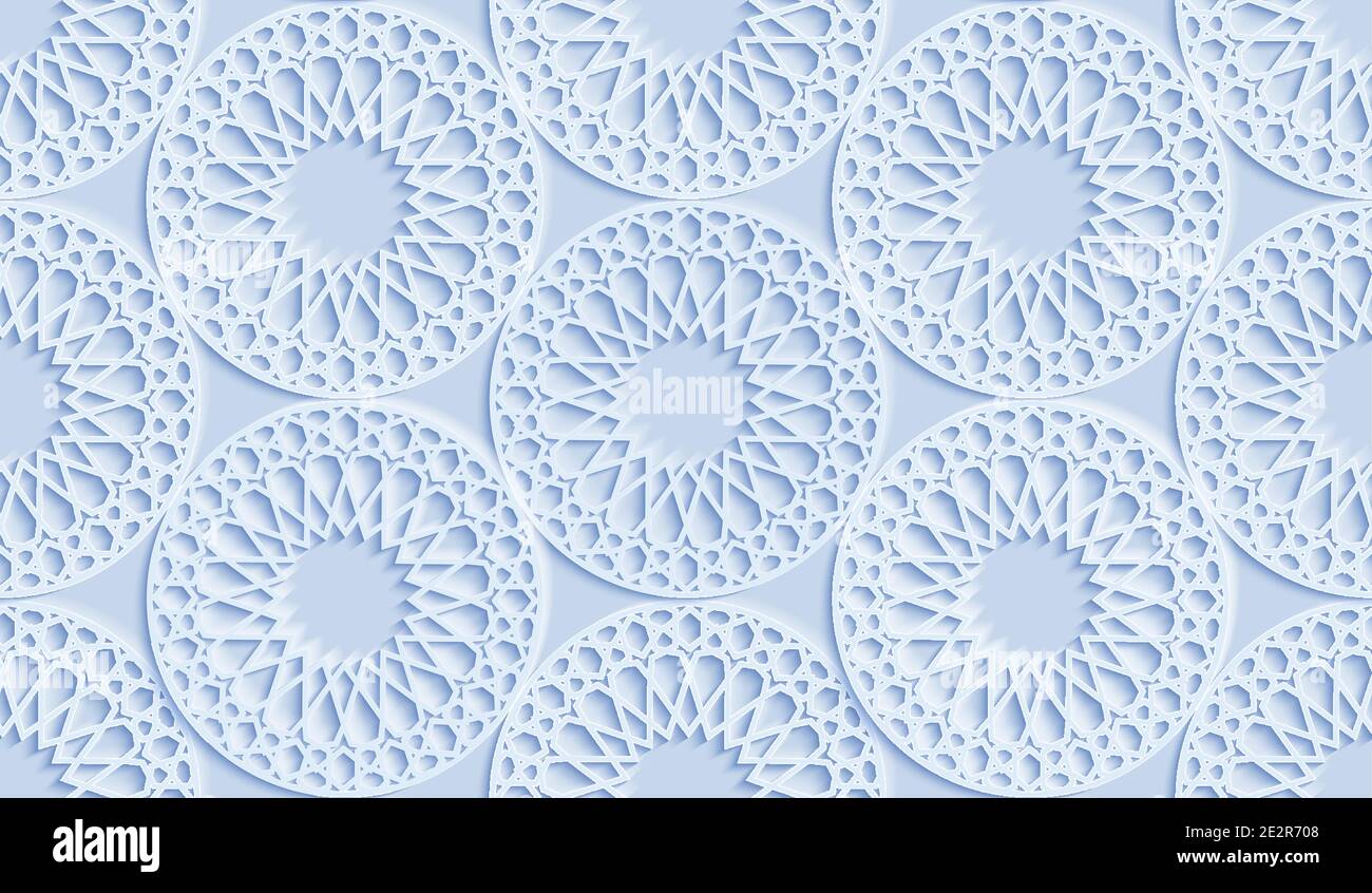 Islamic ornament vector, persian motiff. 3d round islamic ramadan ...