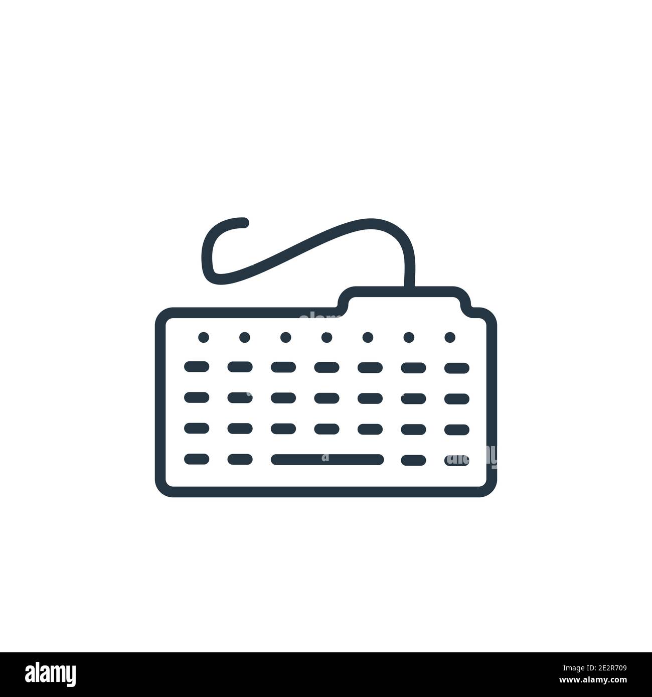 Classroom keyboard outline vector icon. Thin line black classroom ...
