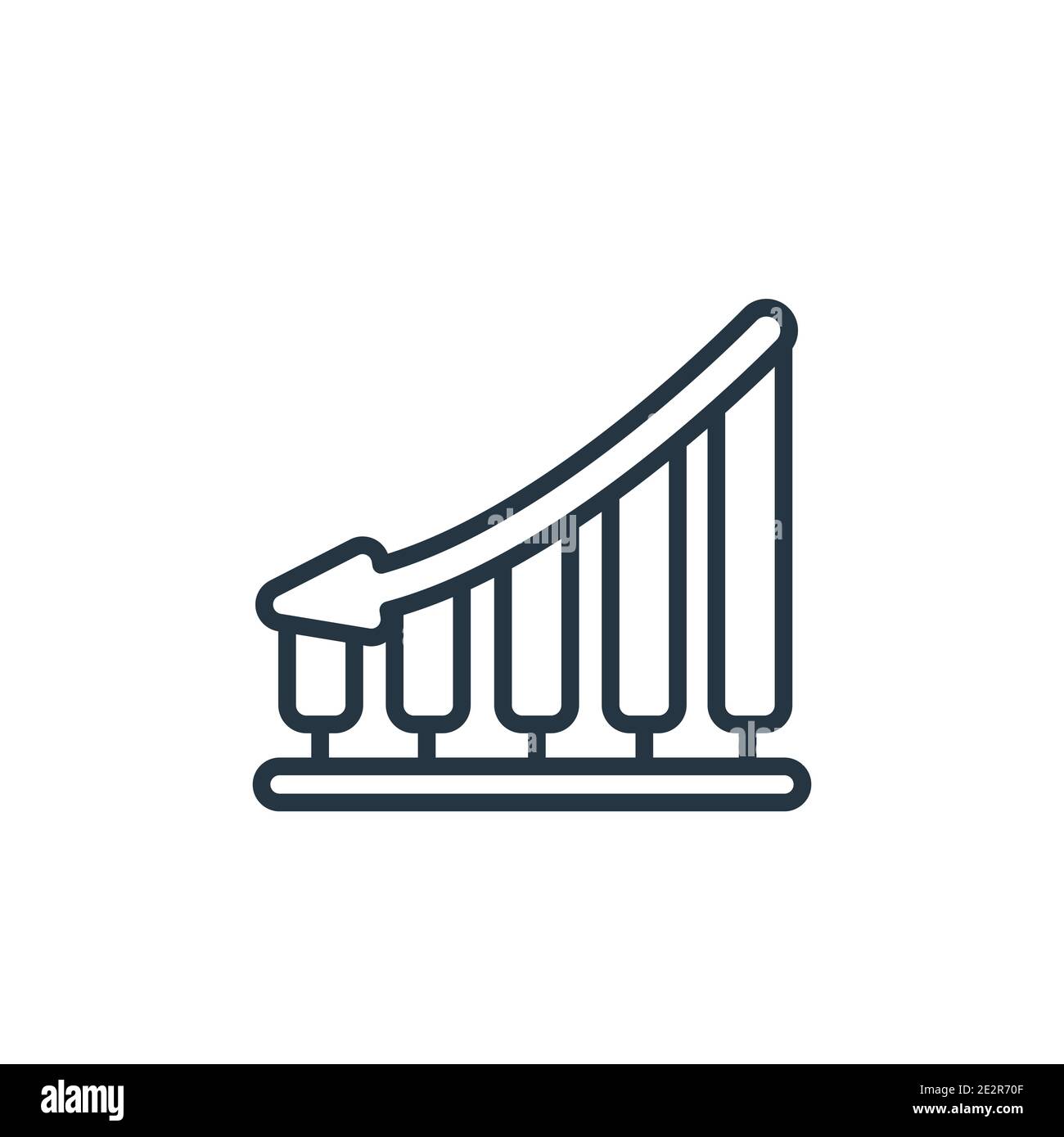 Decreasing stocks bars graphic outline vector icon. Thin line black ...