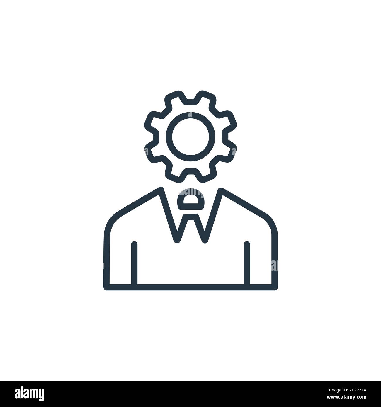 Cyborg outline vector icon. Thin line black cyborg icon, flat vector ...