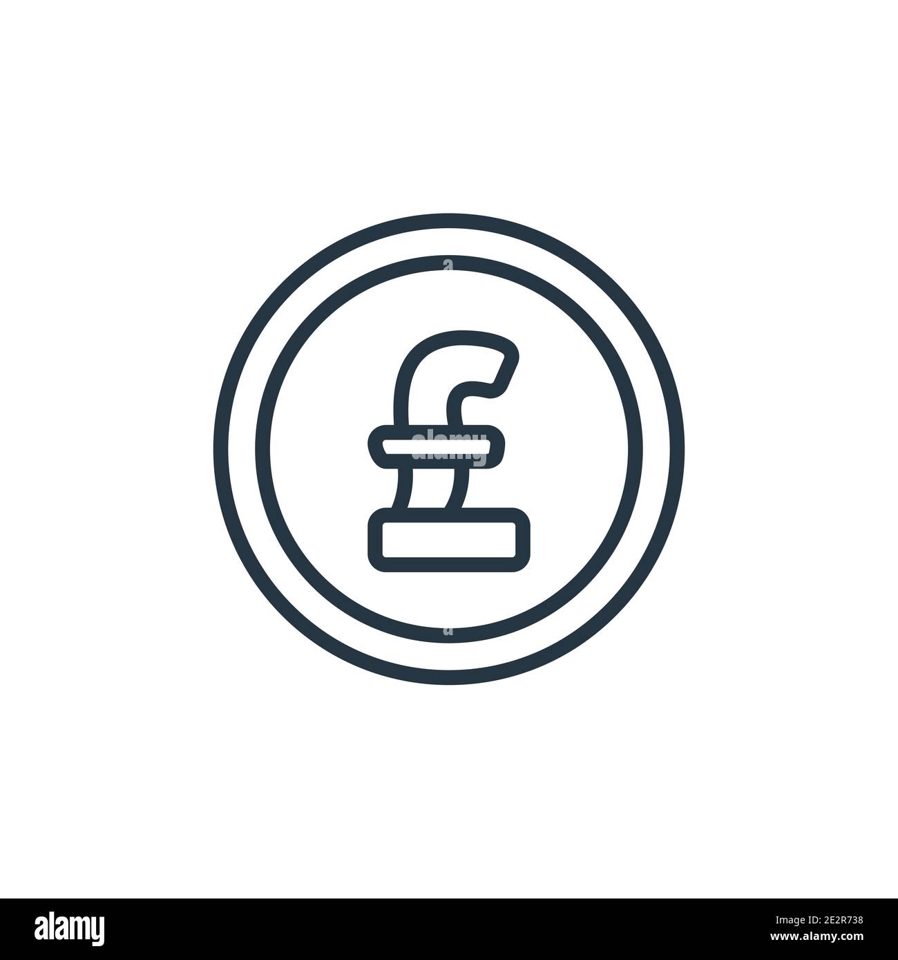 Pound sterling outline vector icon. Thin line black pound sterling icon ...