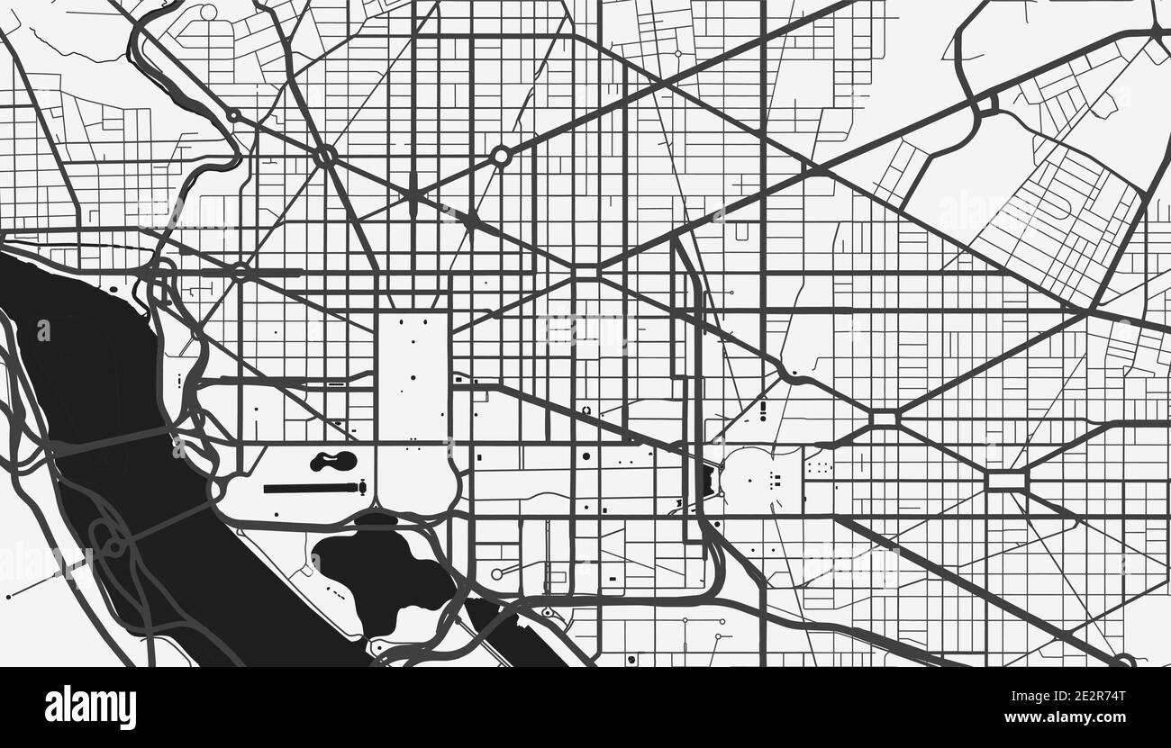 Urban city map of Washington. Vector illustration, Washington map ...