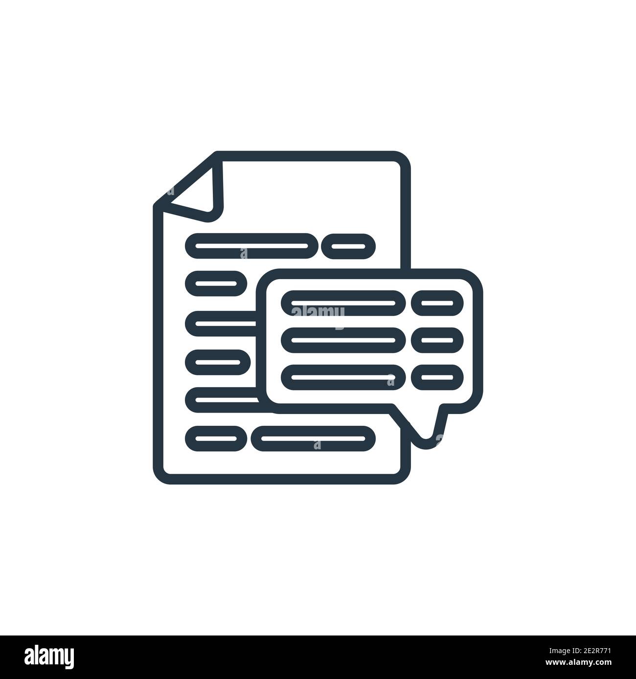 Text lines outline vector icon. Thin line black text lines icon, flat ...