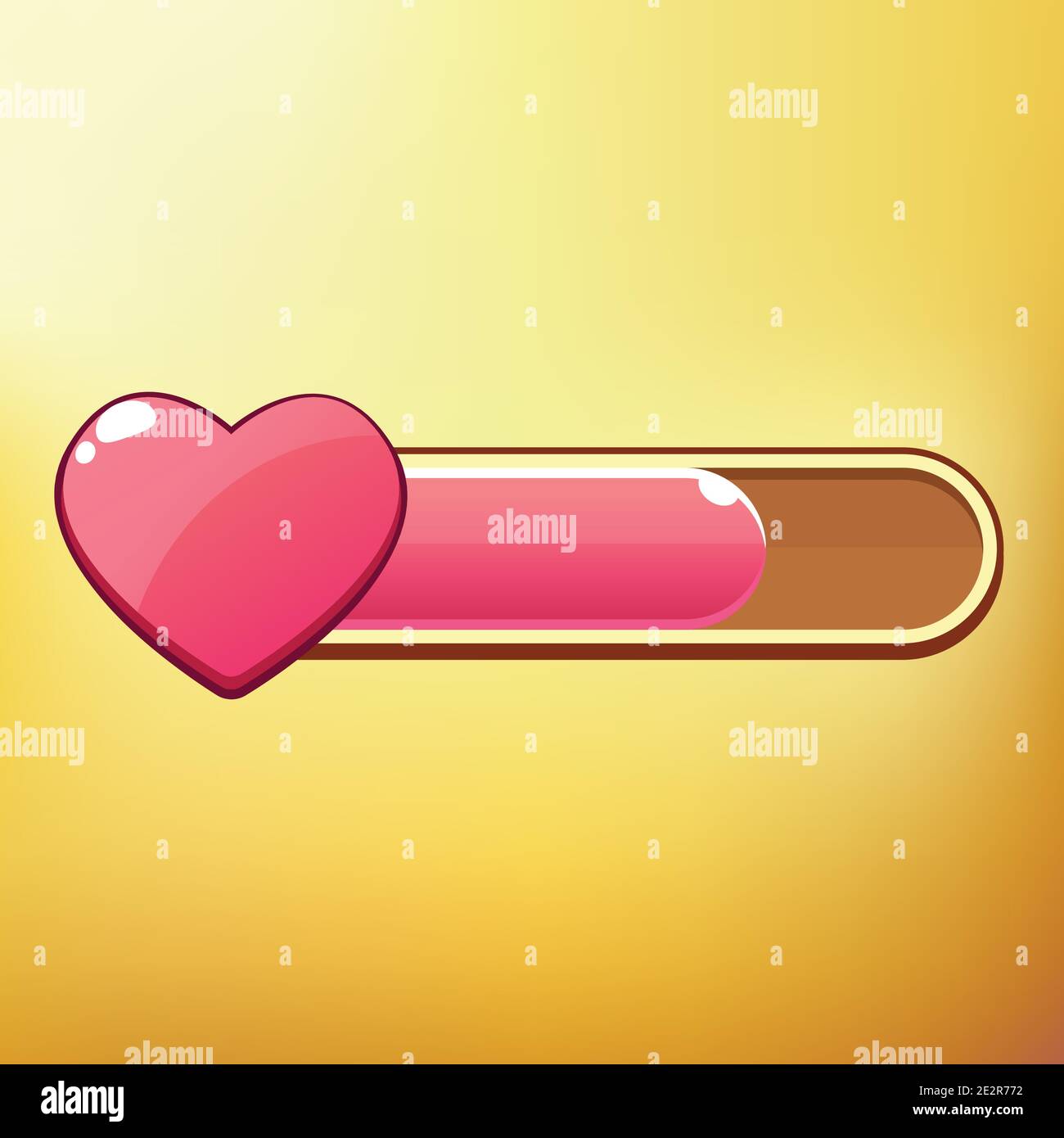 Cartoon Heart Different symbols asset GUI elements for casual mobile ...