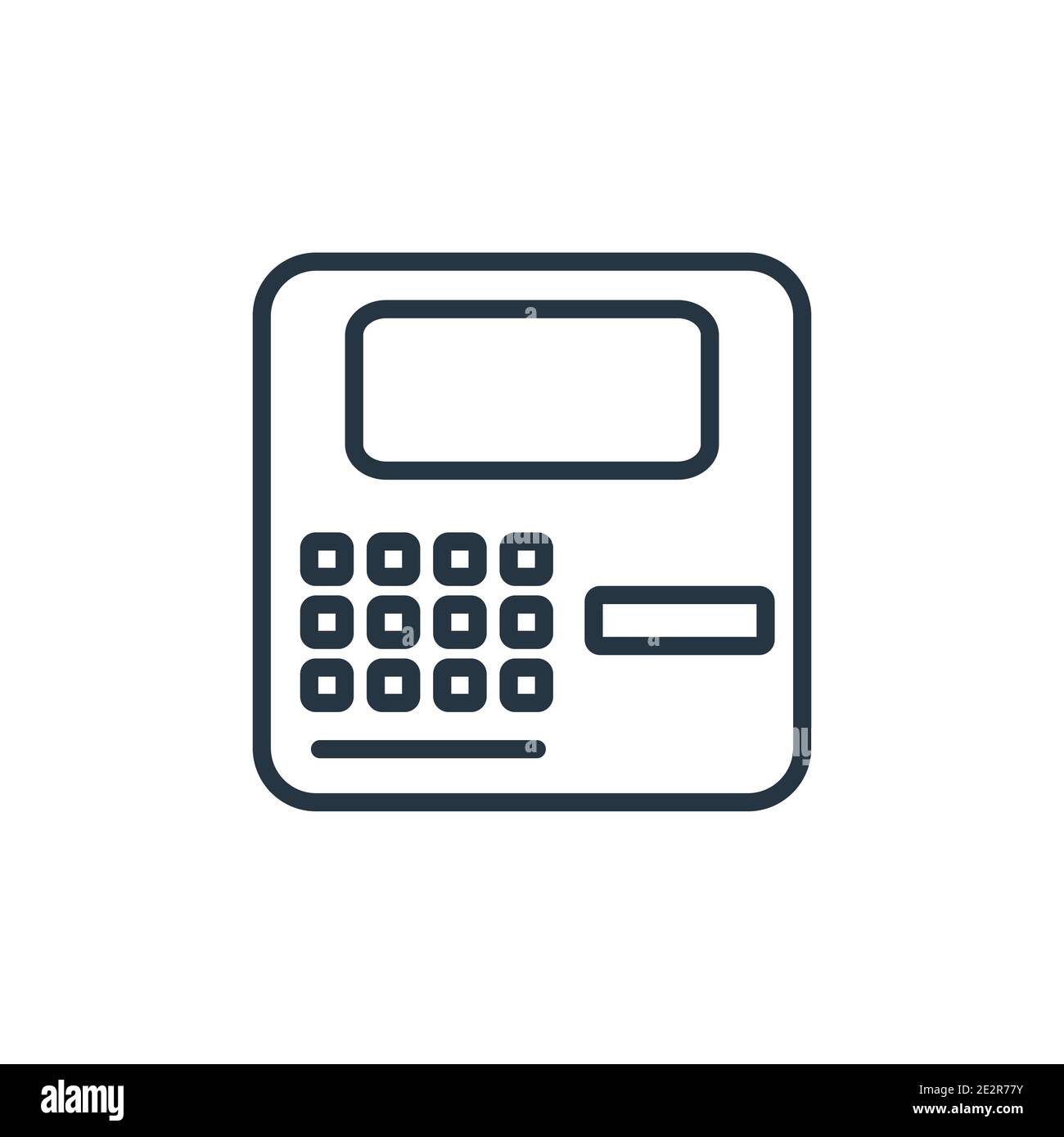 Atm outline vector icon. Thin line black atm icon, flat vector simple ...