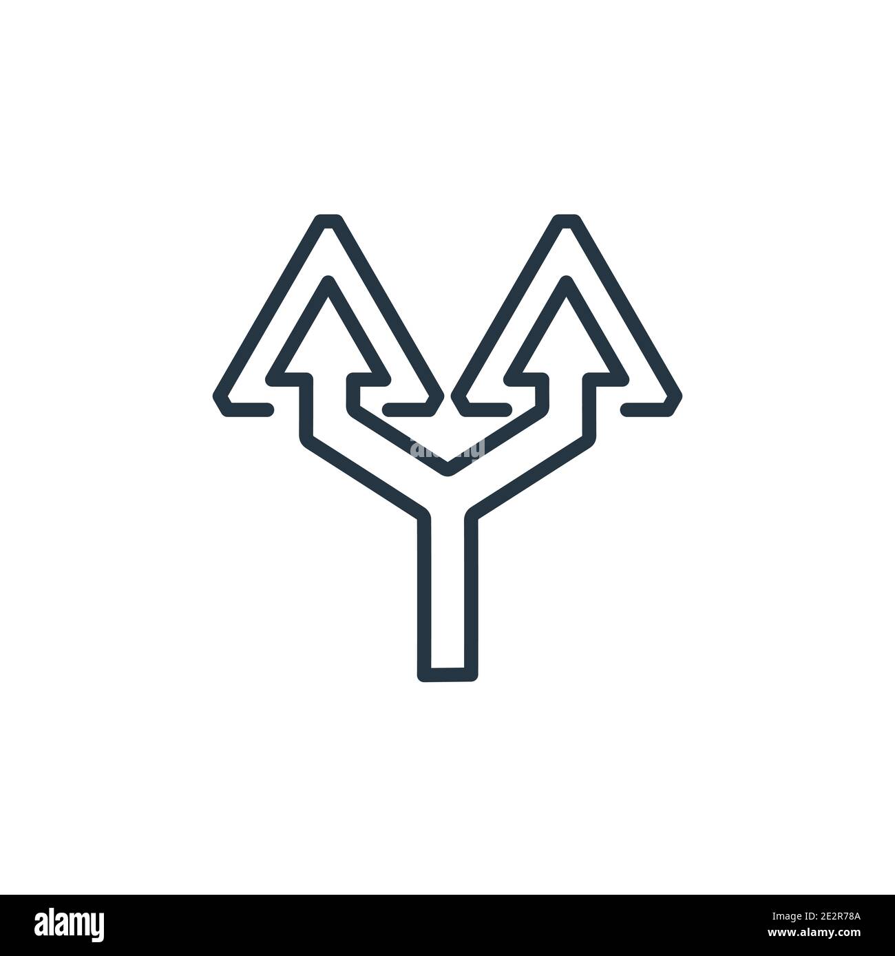 Splitting Arrow Outline Vector Icon Thin Line Black Splitting Arrow