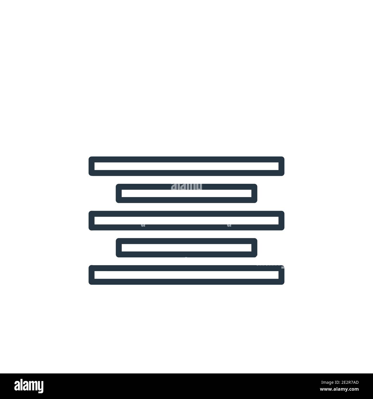Center Align Outline Vector Icon Thin Line Black Center Align Icon