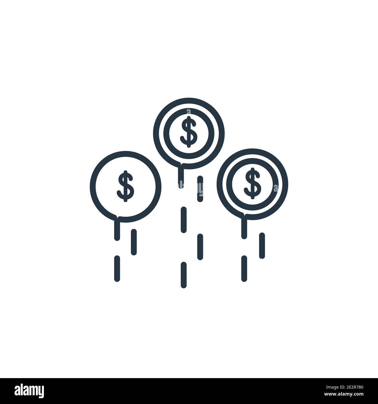 Funding outline vector icon. Thin line black funding icon, flat vector ...