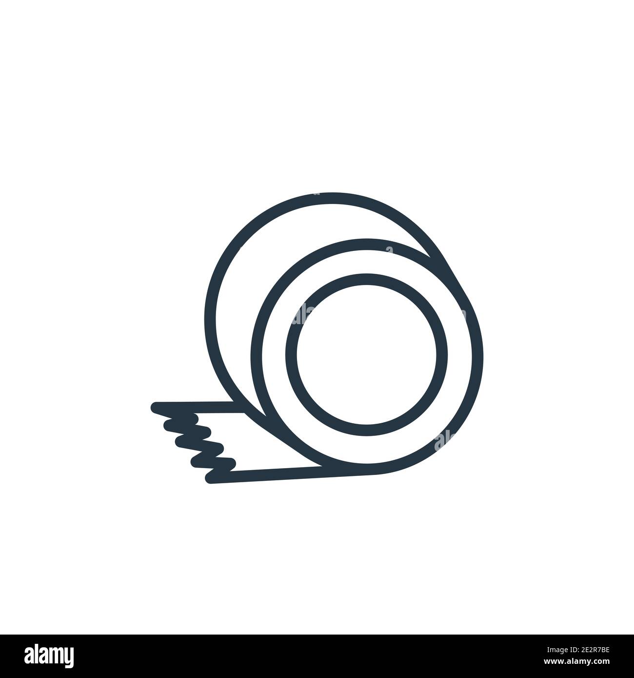 Tape outline vector icon. Thin line black tape icon, flat vector simple ...