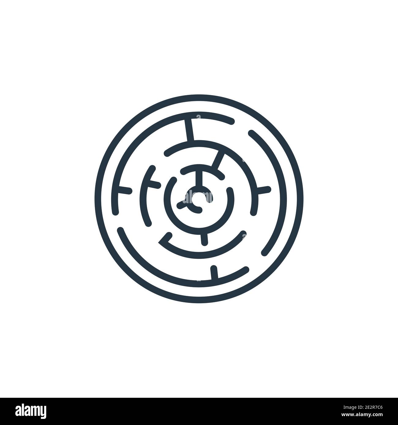 Maze game outline vector icon. Thin line black maze game icon, flat ...