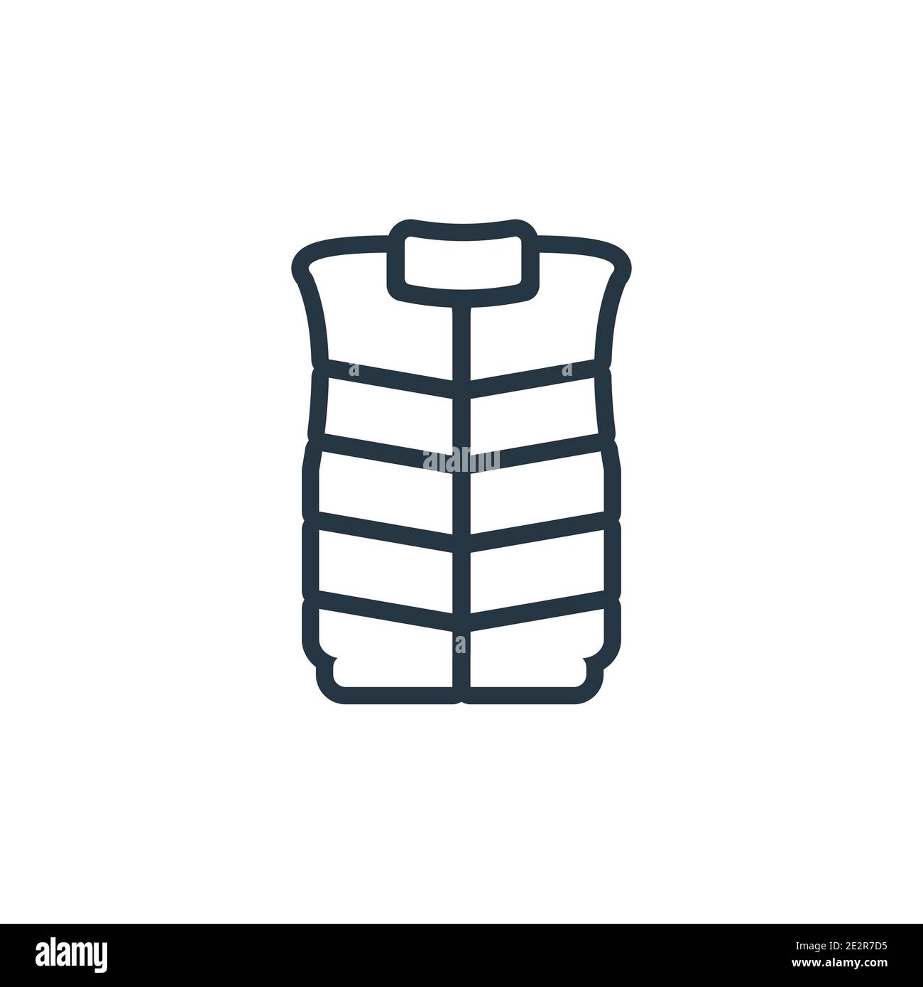 Padded vest outline vector icon. Thin line black padded vest icon, flat ...