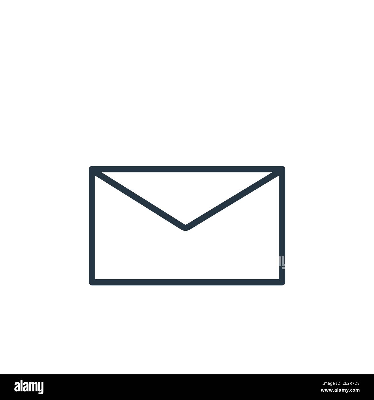 Mail outline vector icon. Thin line black mail icon, flat vector simple ...