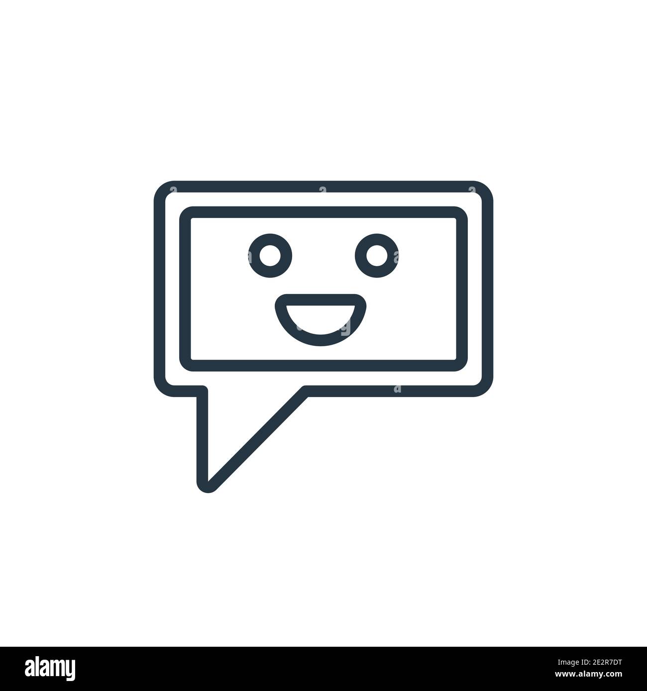 Chat outline vector icon. Thin line black chat icon, flat vector simple ...