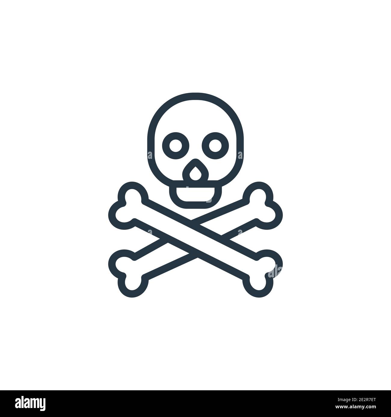 Dead outline vector icon. Thin line black dead icon, flat vector simple ...