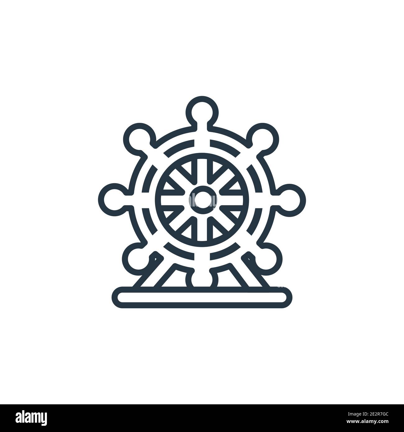 Big wheel outline vector icon. Thin line black big wheel icon, flat ...