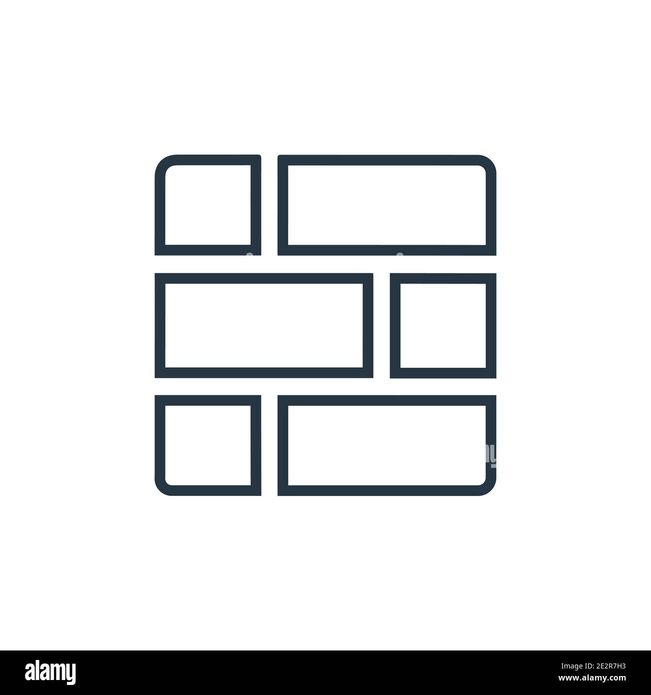 Brick wall outline vector icon. Thin line black brick wall icon, flat ...