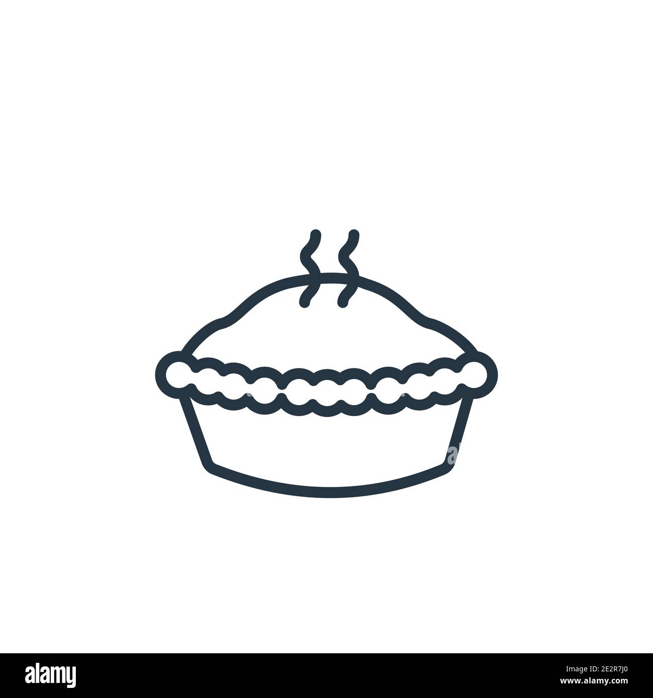 Meat pie outline vector icon. Thin line black meat pie icon, flat ...