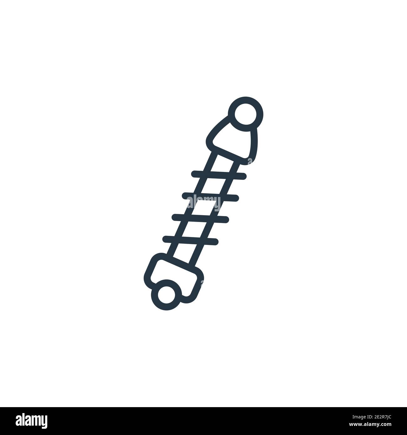 Car suspension outline vector icon. Thin line black car suspension icon ...