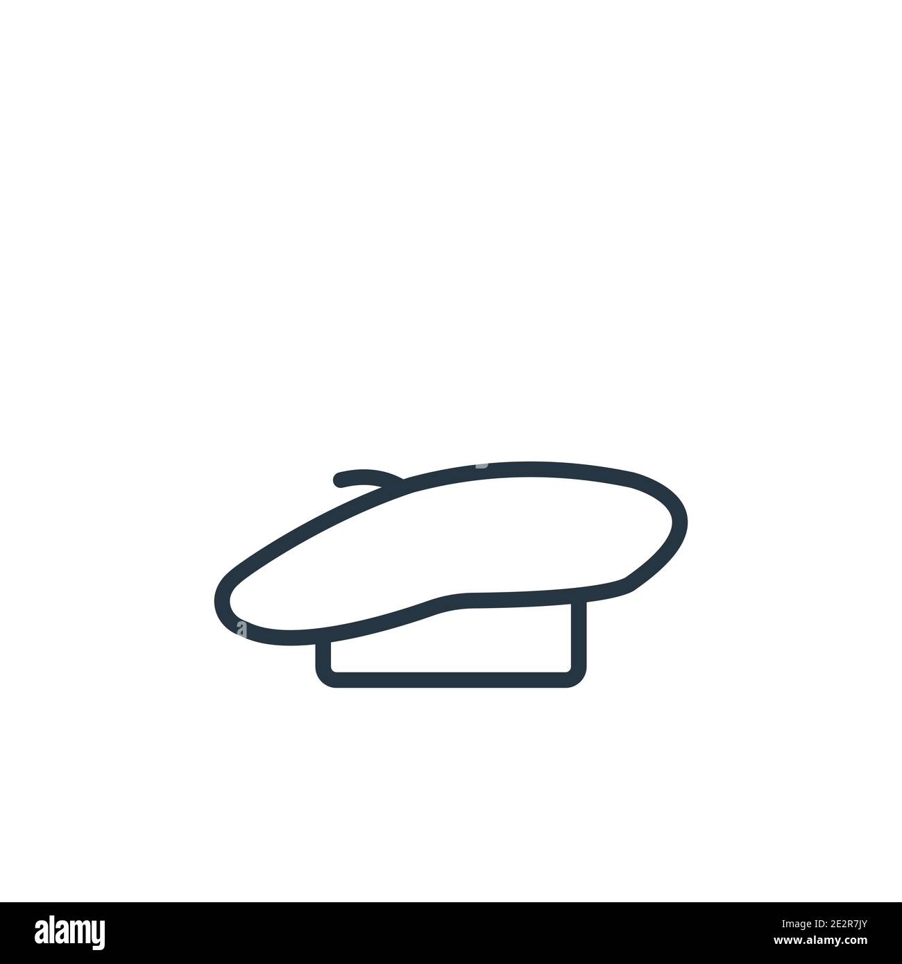 Beret outline vector icon. Thin line black beret icon, flat vector ...