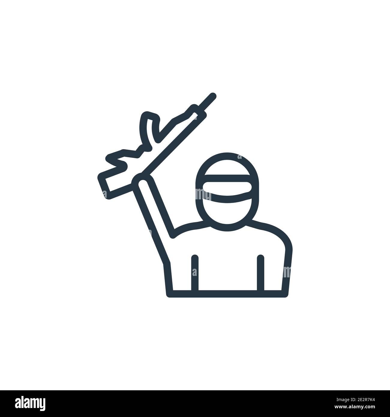 Rebellion outline vector icon. Thin line black rebellion icon, flat ...