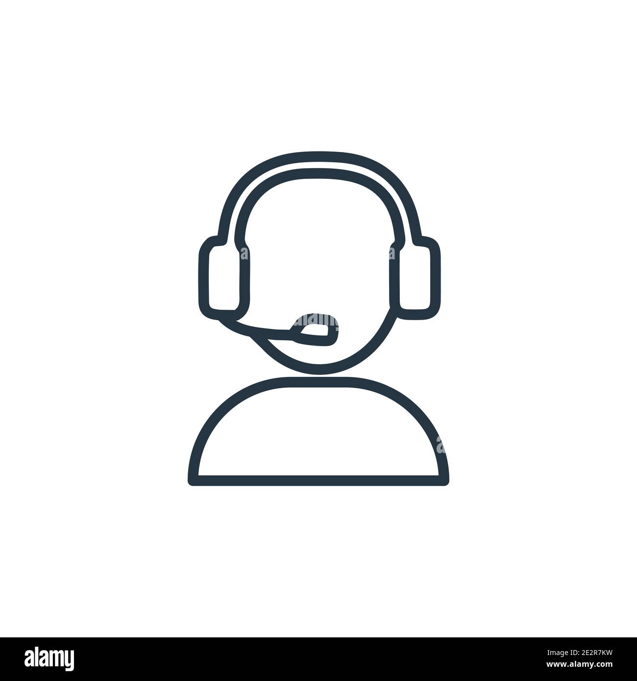 Assistant outline vector icon. Thin line black assistant icon, flat ...