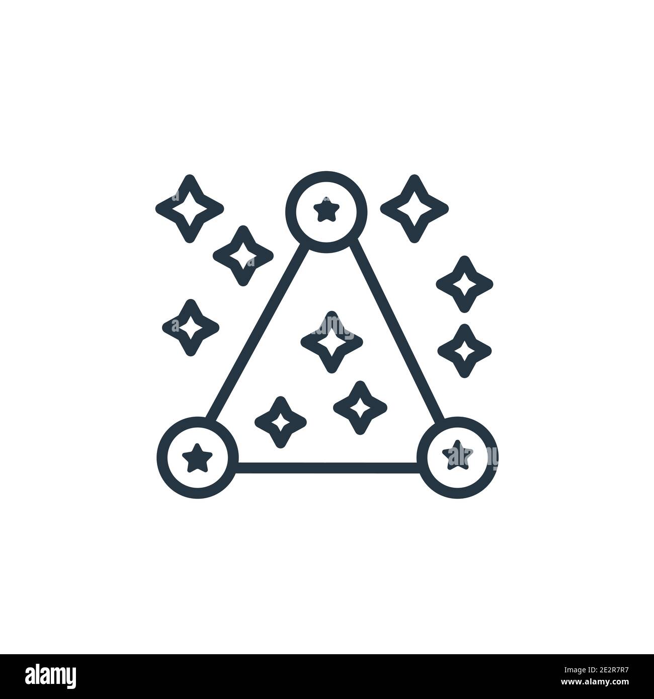 Star Cluster Outline Vector Icon Thin Line Black Star Cluster Icon
