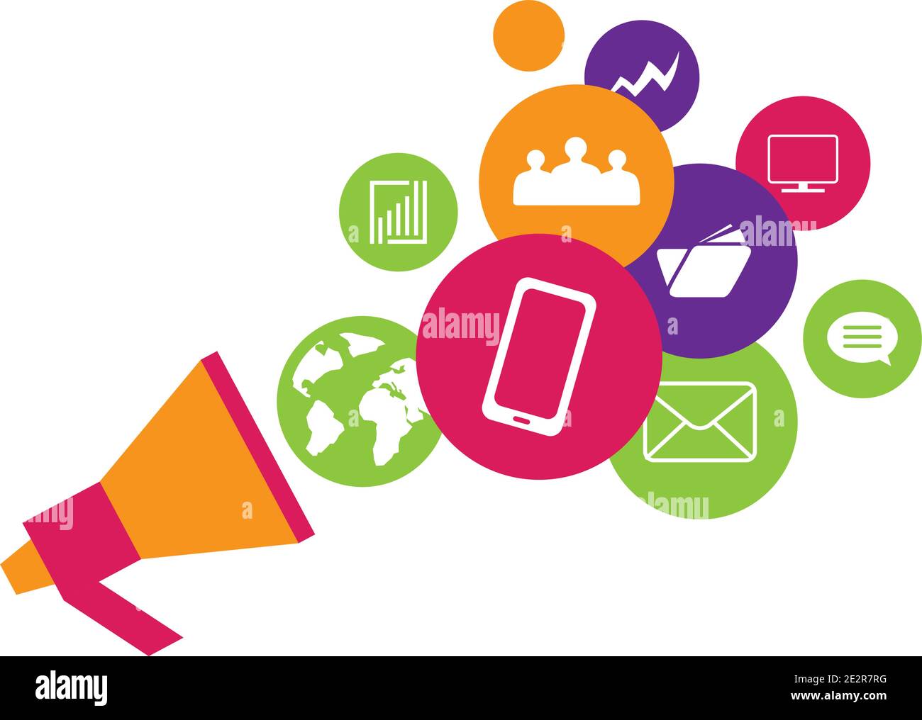 Promotional message in social media Stock Vector Images - Alamy