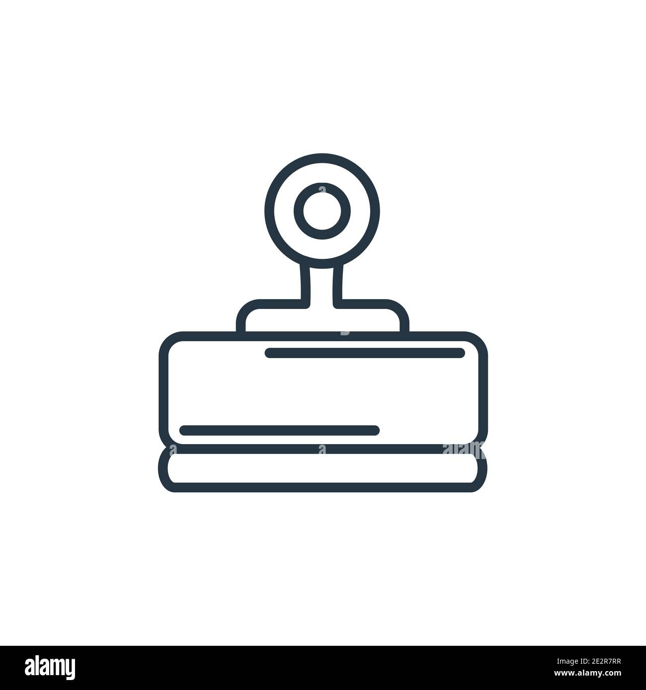 Stamp outline vector icon. Thin line black stamp icon, flat vector ...