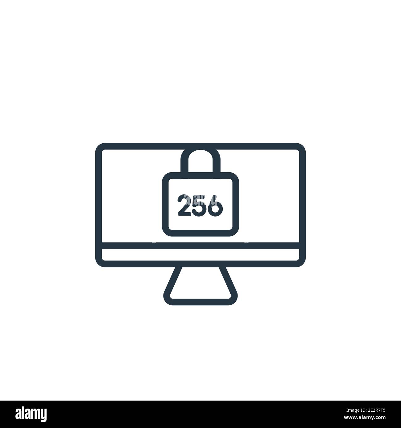 Sha 2 outline vector icon. Thin line black sha 2 icon, flat vector ...