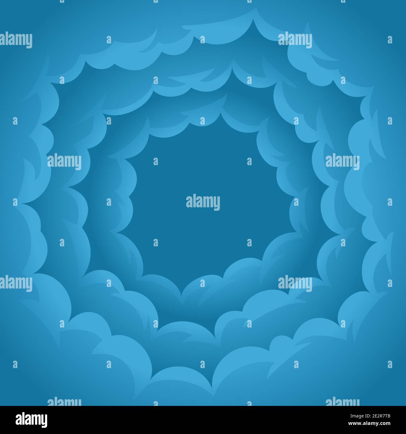 Abstract sky clouds round frame. Vector illutration Stock Vector Image ...