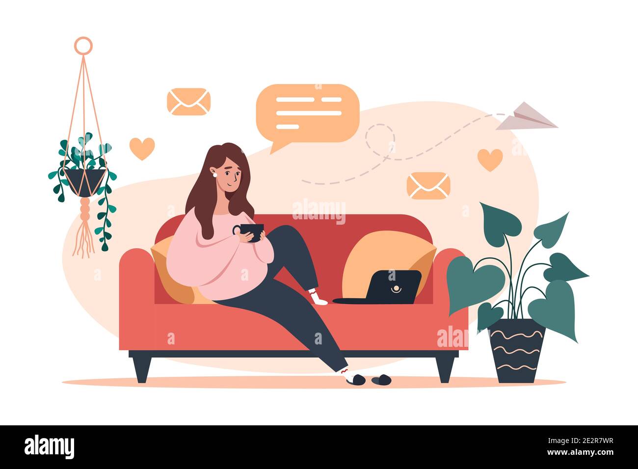 Woman student work on Stock Vector Images - Alamy