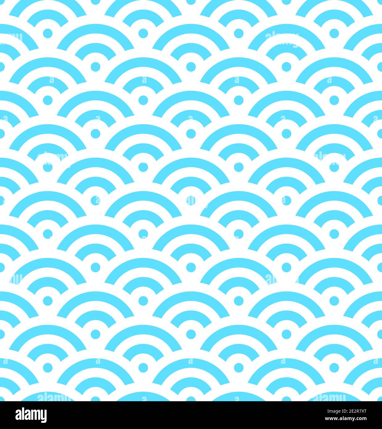Blue fish scale background of concentric circles. Abstract seamless ...