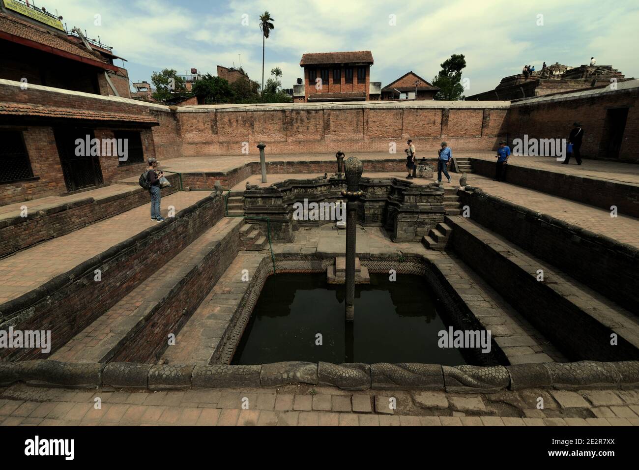 Royal pool at the "fifty-five windows palace" of Bhaktapur. Durbar ...