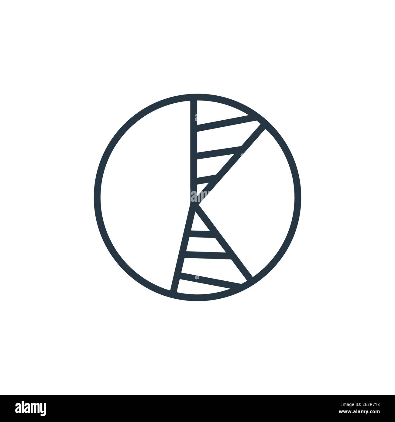 Pie chart with information outline vector icon. Thin line black pie chart with information icon ...