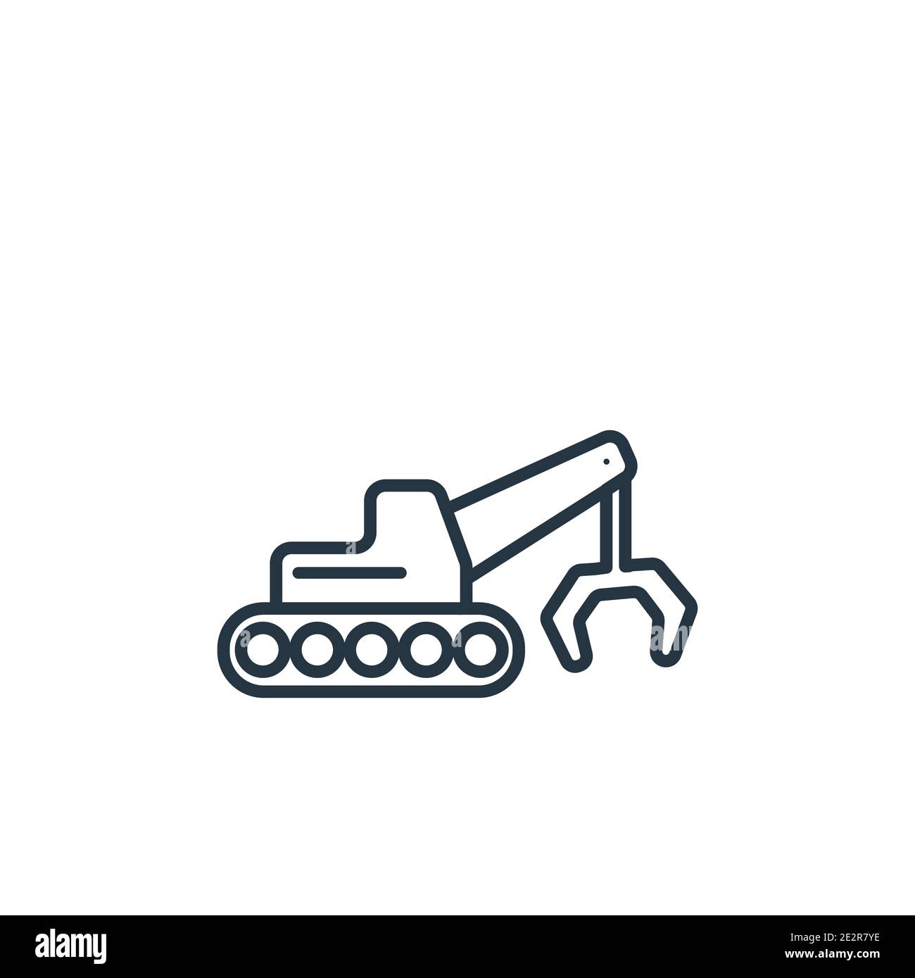 Derrick with tong outline vector icon. Thin line black derrick with ...