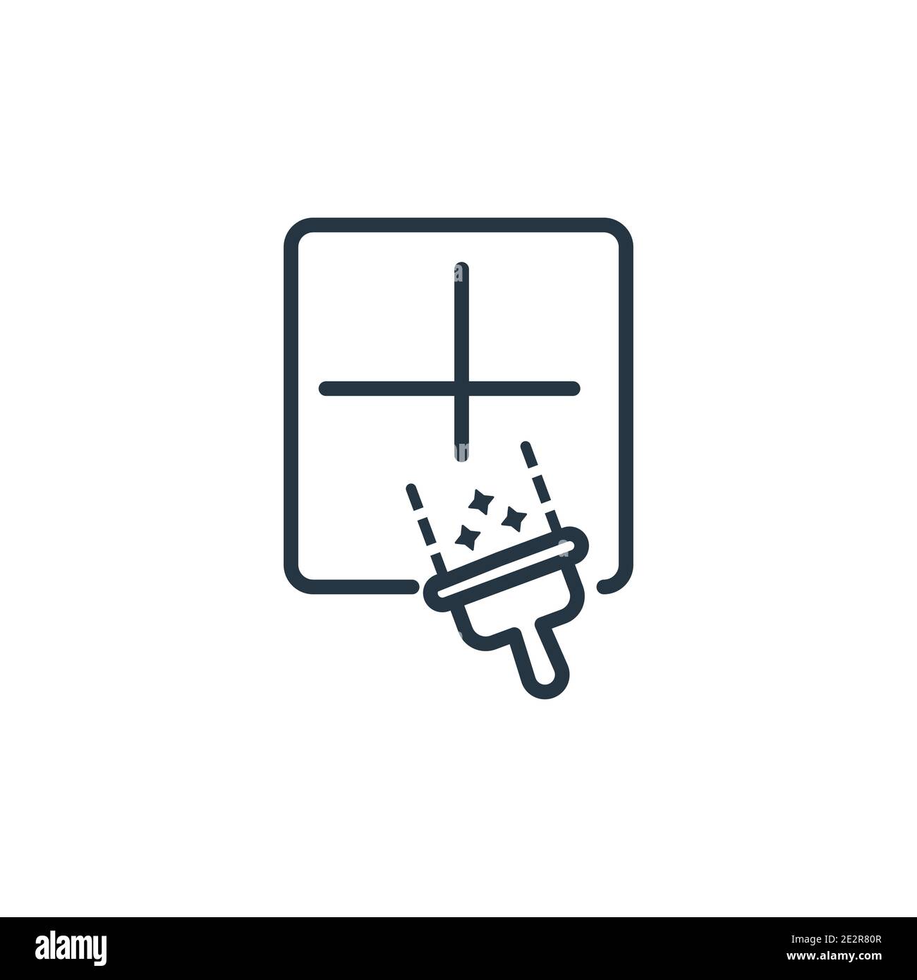 Window cleaner outline vector icon. Thin line black window cleaner icon ...