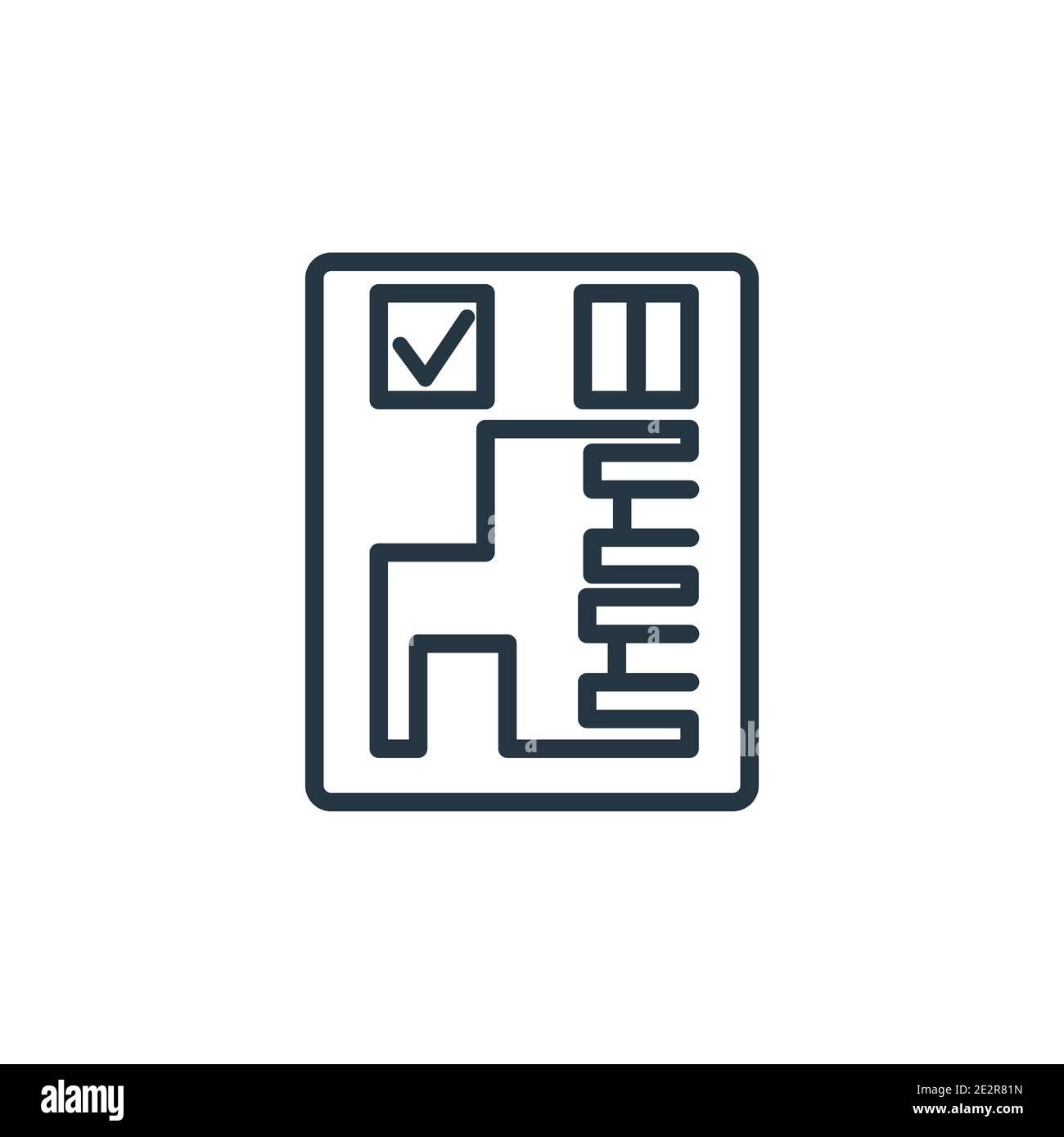 Construction plan outline vector icon. Thin line black construction ...