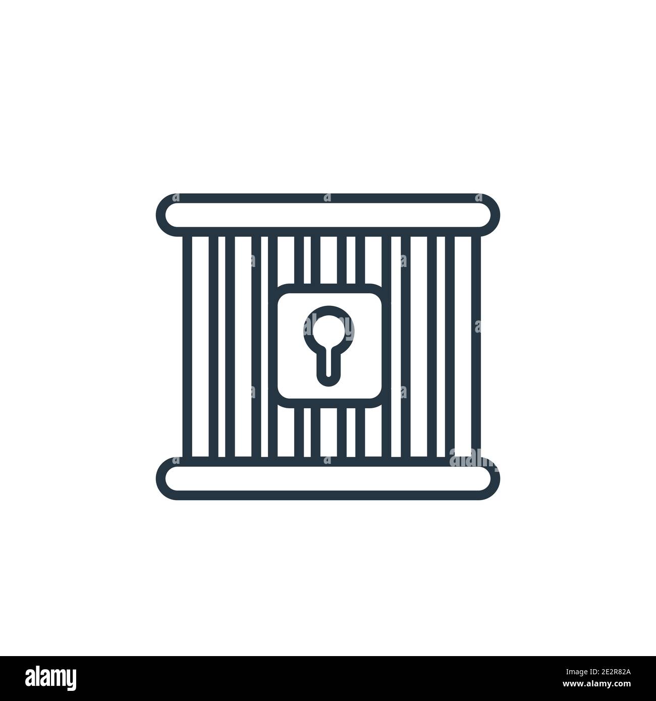 Prison outline vector icon. Thin line black prison icon, flat vector ...