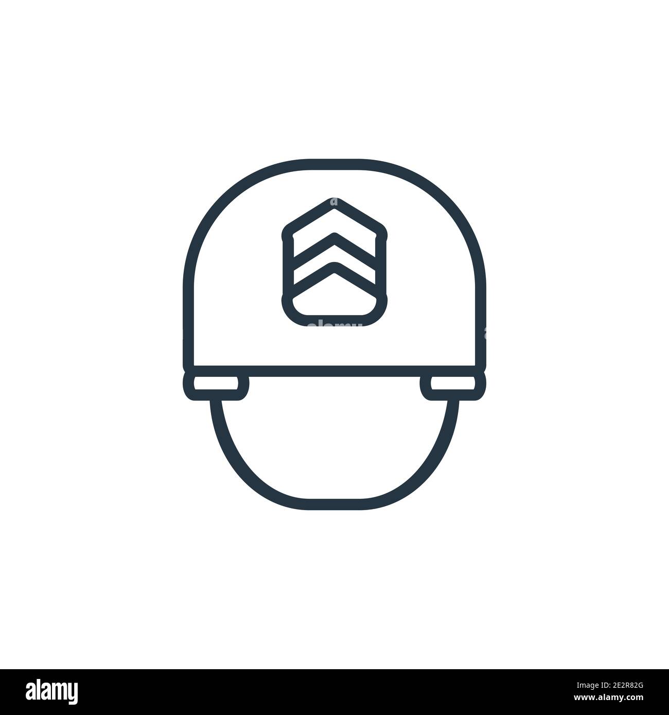 Military helmet outline vector icon. Thin line black military helmet ...