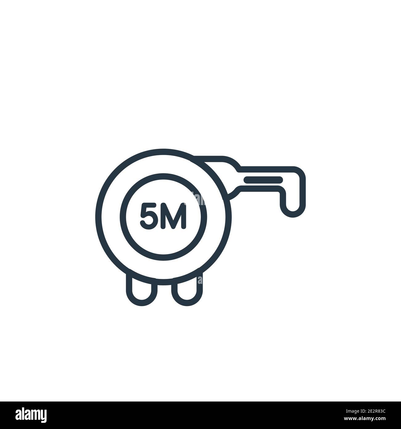 Five meters ruler outline vector icon. Thin line black five meters ...