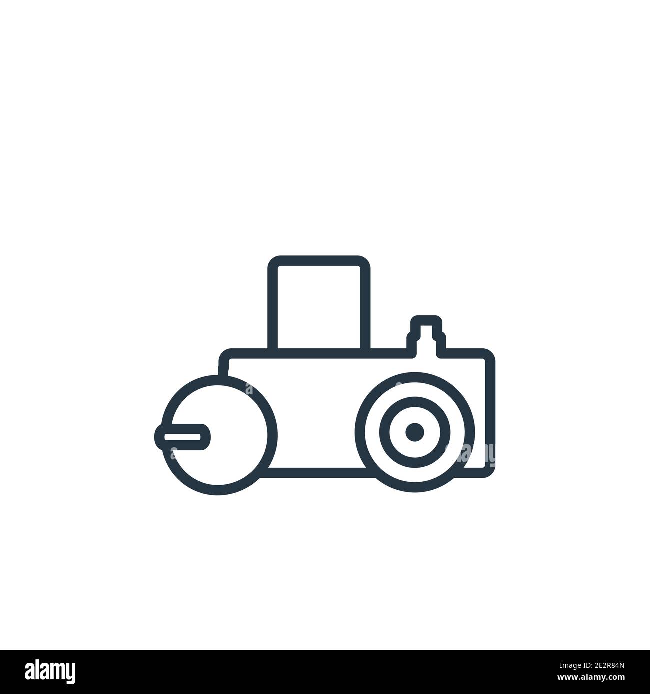 Steamroller outline vector icon. Thin line black steamroller icon, flat ...