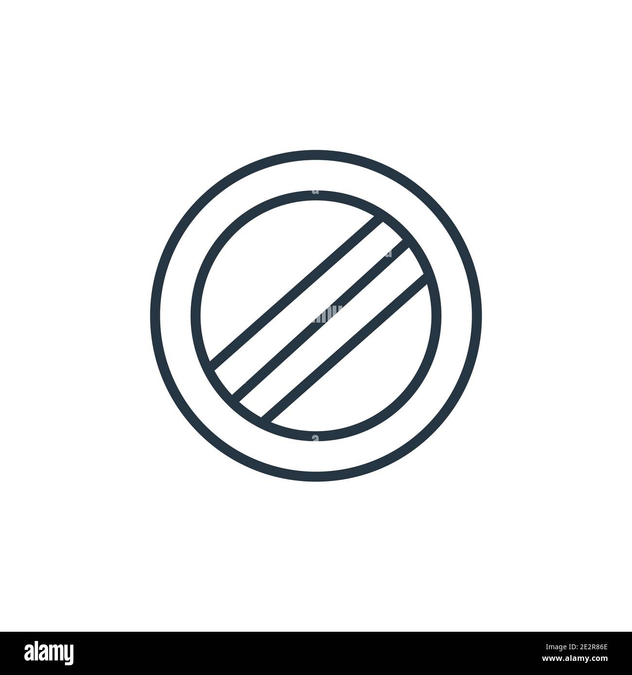 Stopping outline vector icon. Thin line black stopping icon, flat ...