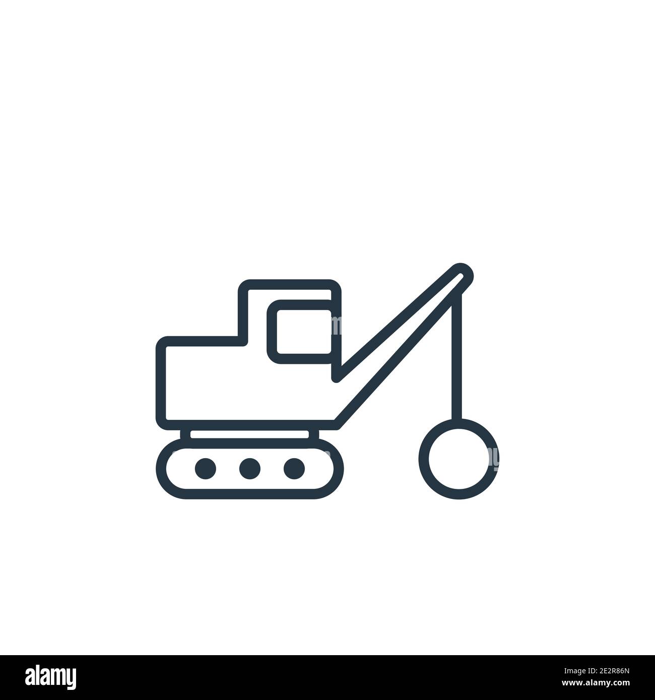 Demolition outline vector icon. Thin line black demolition icon, flat ...