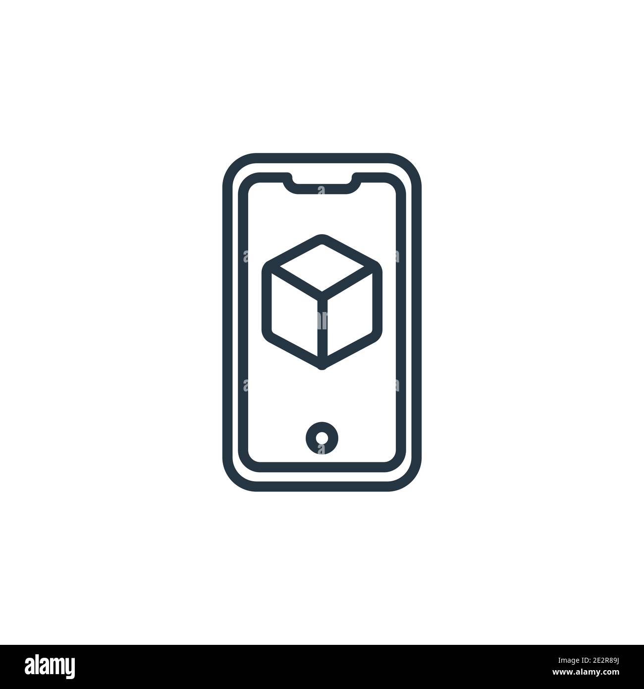 Ar outline vector icon. Thin line black ar icon, flat vector simple ...