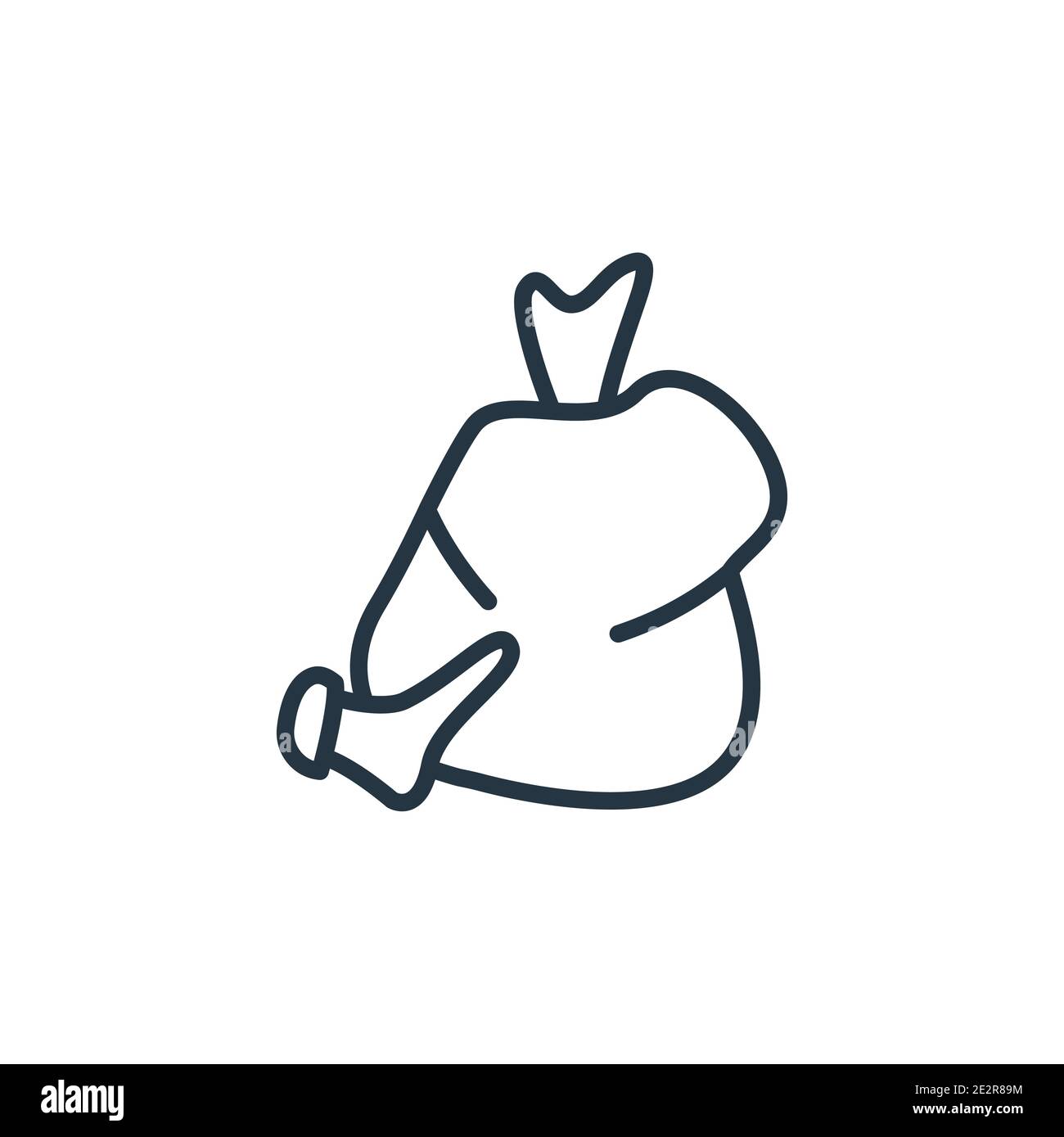 Garbage outline vector icon. Thin line black garbage icon, flat vector ...