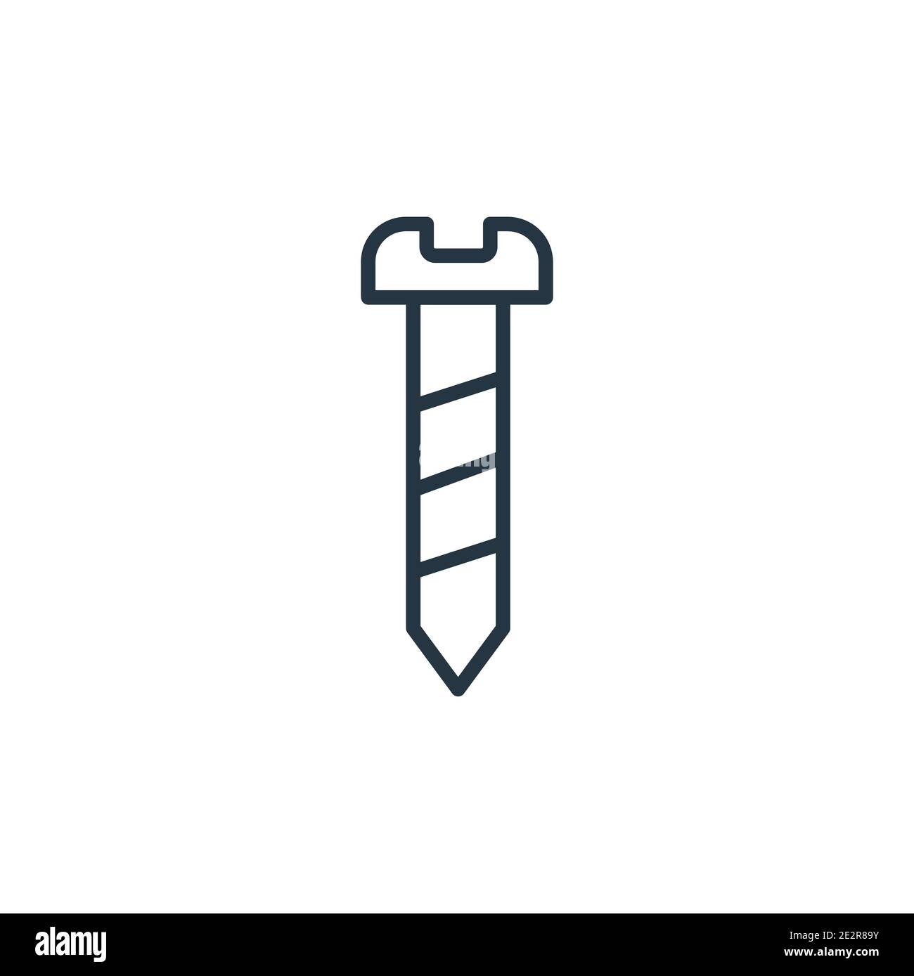 Screw outline vector icon. Thin line black screw icon, flat vector ...