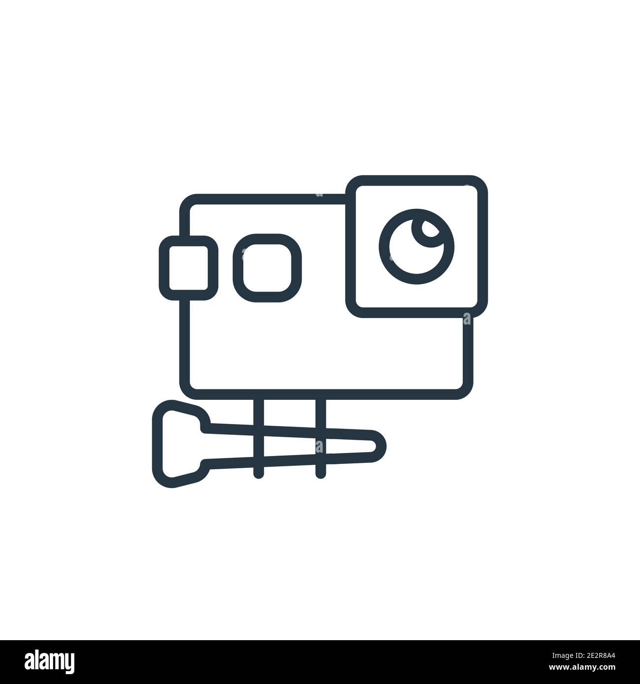 Action camera outline vector icon. Thin line black action camera icon ...