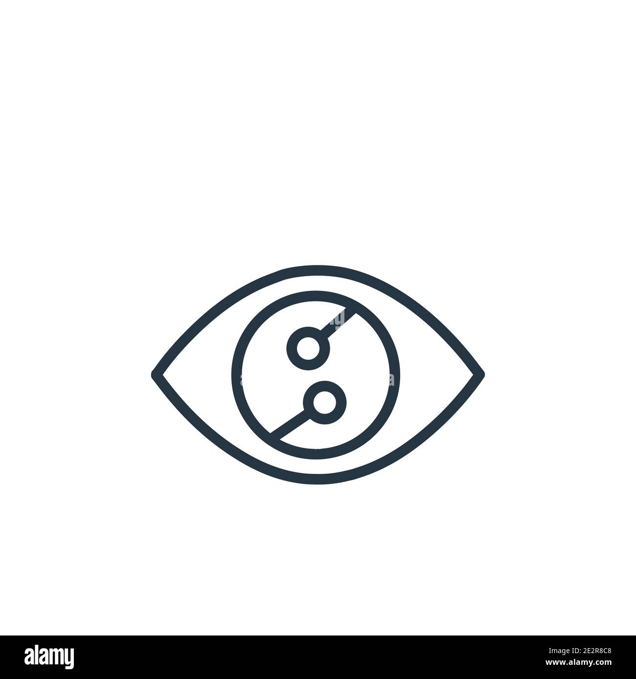 Smart lens outline vector icon. Thin line black smart lens icon, flat ...